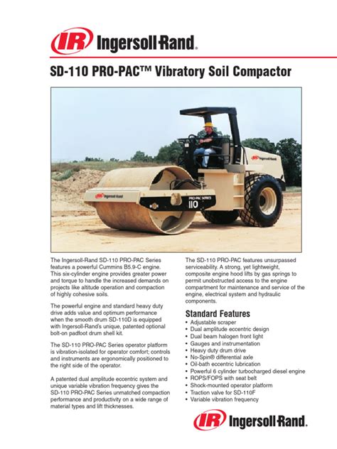 Volvo Sd 110 Soil Compactor Specs Pdf Engines Vehicles