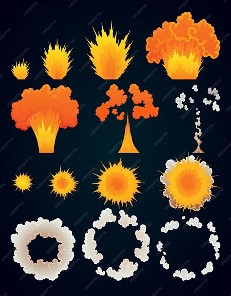 Premium Vector Explosion Animation Animation For Game Of The Explosion Effect Cartoon