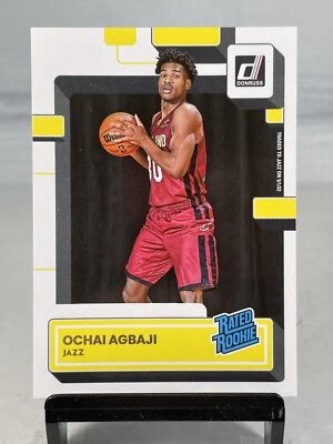 2022 23 Panini Donruss Rated Rookie Ochai Agbaji 214 Rc Utah Jazz Ebay