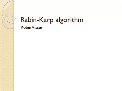 ppt rabin karp algorithm powerpoint presentation free download id