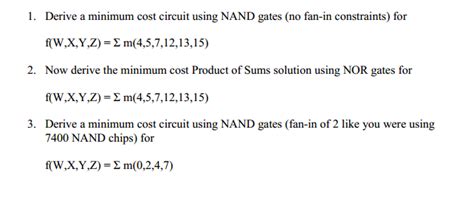 solved derive a minimum cost circuit using nand gates no