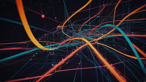 Data Flow Pathways A Cartoon Illustration Of Multiple Pathways Made Of Flowing Lines And