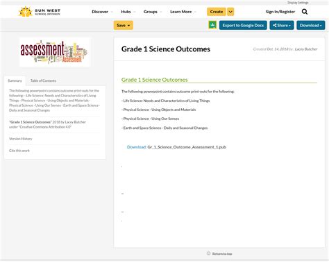 Grade 1 Science Outcomes Resource Bank