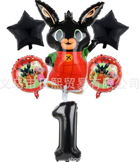 Bing Ballon Set 1 Jaar Bing Ballonnen Cijfer Ballon 1 Jaar Eerste Verjaardag