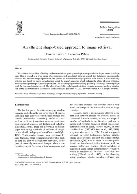 Pdf An Efficient Shape Based Approach To Image Retrieval