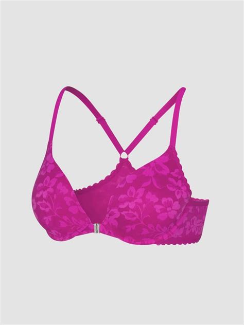 Lavish Lace Front Closure Push Up Bra In Pink And Purple Savage X Fenty