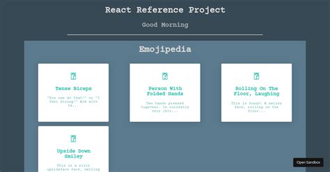 React Reference Project Codesandbox