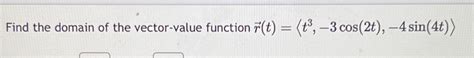 Solved Find The Domain Of The Vector Value Function
