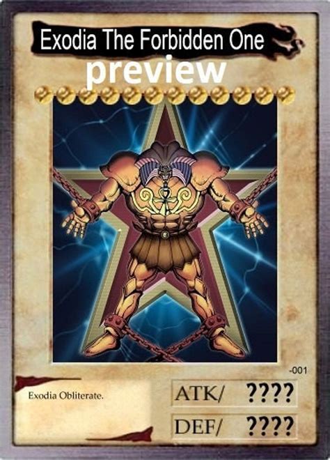 Exodia The Forbidden One Bandai Edition Orica Custom Card Obelisk