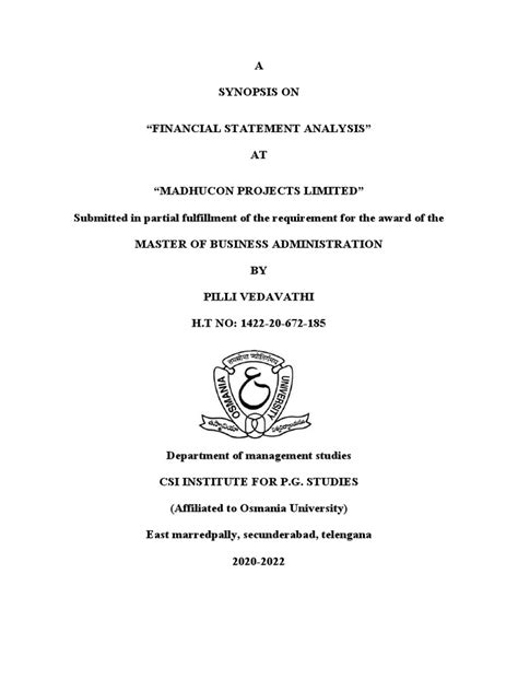 Evaluating The Financial Performance Of Madhucon Projects Limited