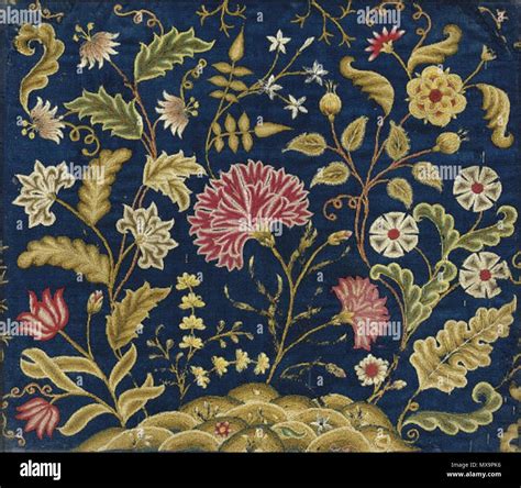 Crewel Upholstery Fabric Roses