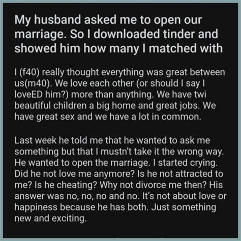 Husband Asks For Open Marriage Then Gets Jealous Over Wife S Tinder Success YourTango