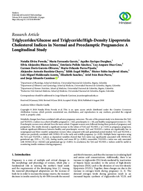 Pdf Triglyceridesglucose And Triglyceridehigh Density Lipoprotein