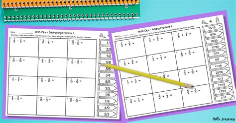 Ways To Practice Adding And Subtracting Fractions Hello Learning