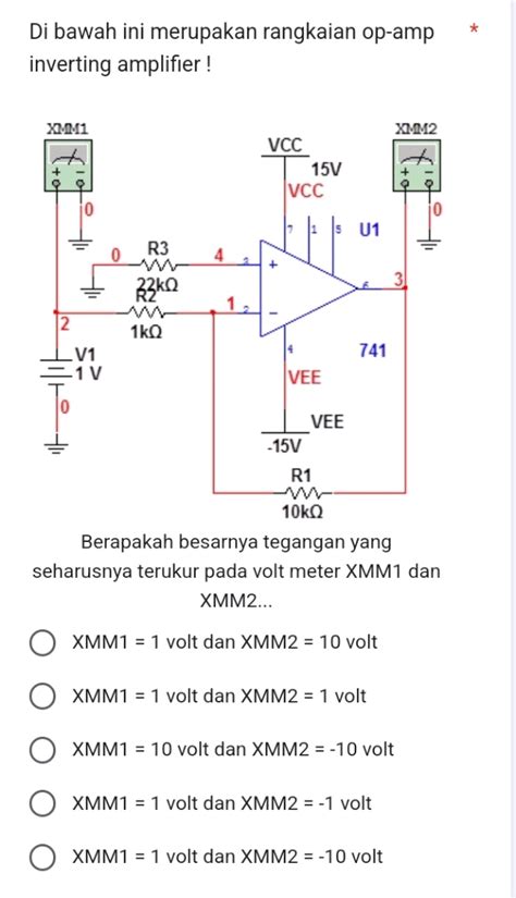Di Bawah Ini Merupakan Rangkaian Op Amp Inverting Amplifier Gambar