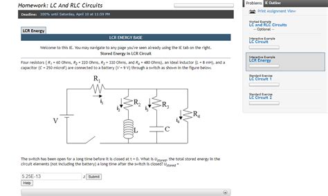 Solved Homework LC And RLC Circuits Problems IE Outline Chegg Com
