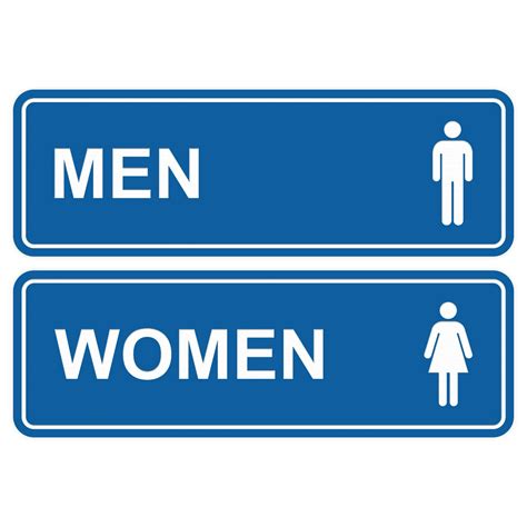Blue Restroom Signs