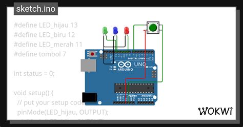 LED Pushbutton Wokwi Arduino And ESP Simulator