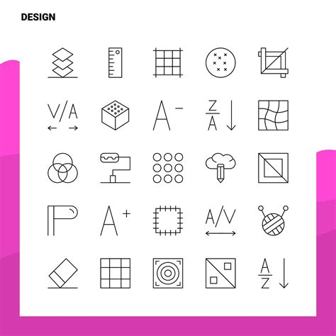 Set Of Design Line Icon Set 25 Icons Vector Minimalism Style Design Black Icons Set Linear