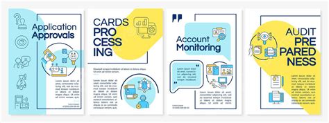 Brochure Template Featuring Blue And Yellow Colors With Automated Banking Functions Vector