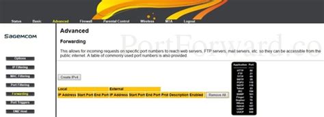 Sagemcom Fast 3686 Router Port Forwarding Guide