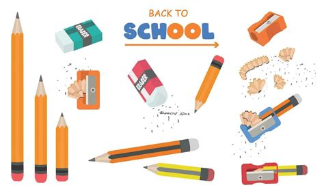 Back To School Vector Set Stationery Collection School Supplies