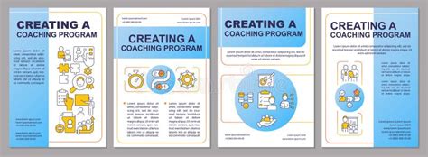 creating mentoring program blue brochure template stock vector