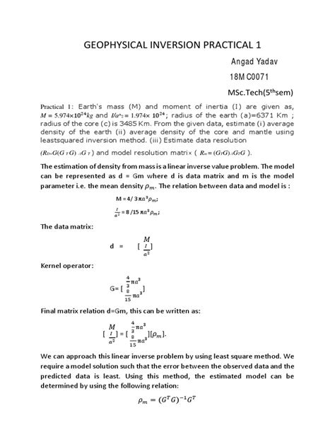 18mc0071 gi practical 1 pdf pdf inverse problem applied