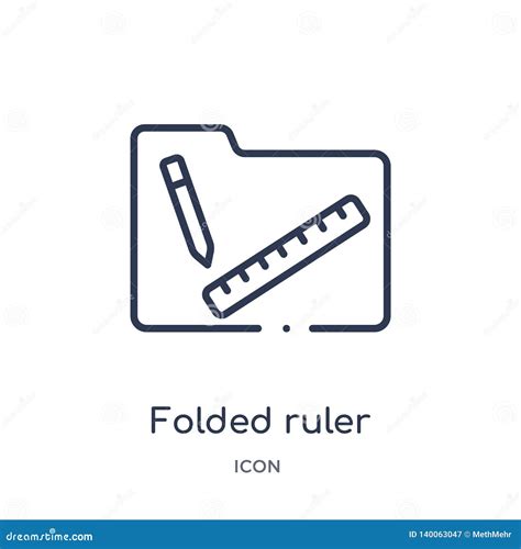 Linear Folded Ruler Icon From Measurement Outline Collection Thin Line