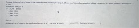 Solved Compote the intersal rate of retarn for the eack | Chegg.com