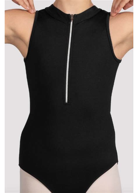 M491c Zip Front Mesh Back High Neck Tank Leotard Attitudes Dancewear Etc