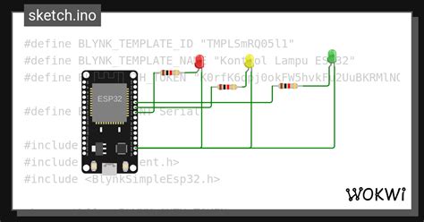 Kontrol Lampu ESP32 Wokwi ESP32 STM32 Arduino Simulator
