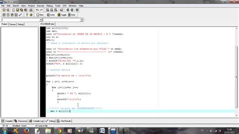 Determinante De Una Matriz Dev C Youtube