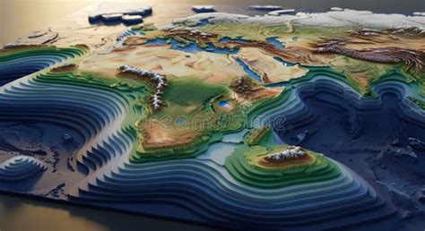 3d Topographic Map Showcasing Earth S Continents And Oceans With