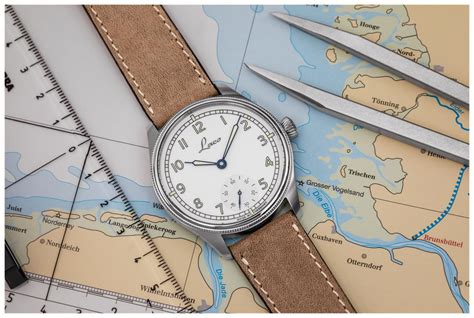 Laco Cuxhaven Small Seconds Handwinding 42 5mm White Dial Light Brown Leather 862104 2