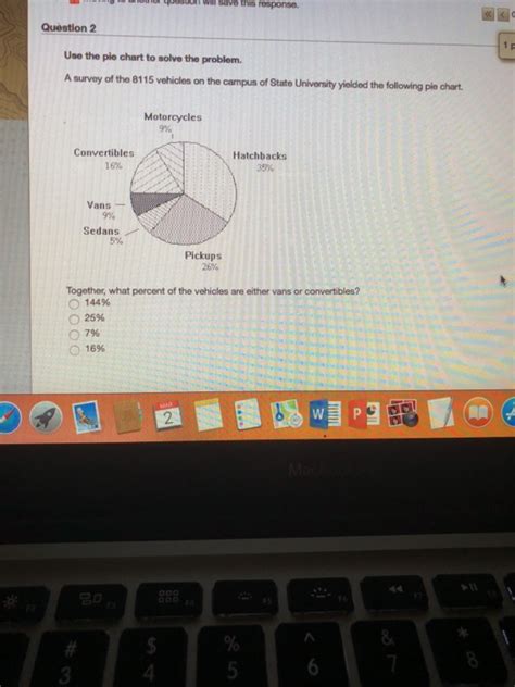 Solved Question 2 Use The Pie Chart To Solve The Problem A