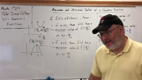 3 1 5 quadratic functions maximum and minimum values of a quadratic