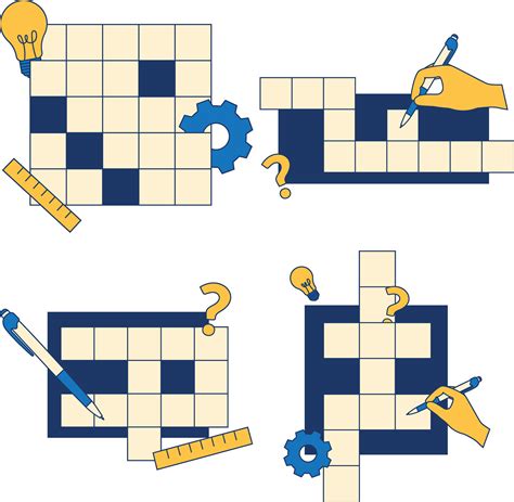 Crossword Puzzle Day Collection With Different Shape And Design Vector Illustration 35924918