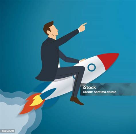 성공적인 배경 벡터에 로켓비행 사업가 비즈니스 컨셉 일러스트레이션 개념에 대한 스톡 벡터 아트 및 기타 이미지 개념 경영자 금융 Istock