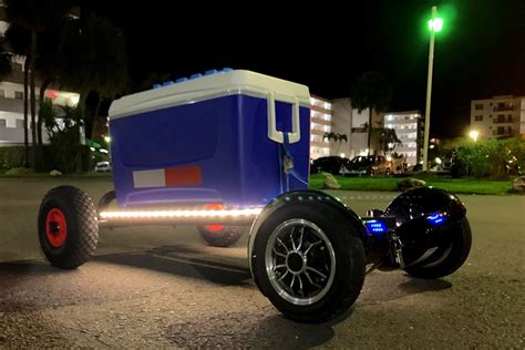Hovercooler Cooler Installed On Hoverseat Hoverboard Sitting