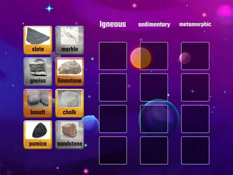 Classify Rocks Group Sort