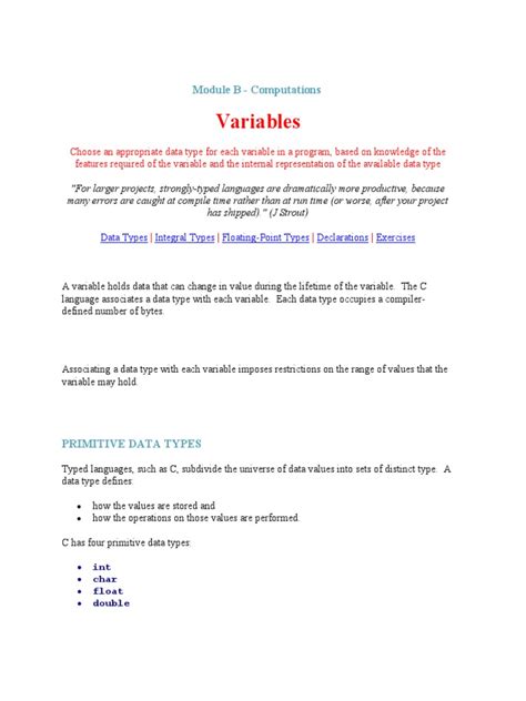 Variable Pdf Integer Computer Science Character Encoding