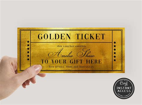 Golden Ticket Template 10 Free Pdf Printables Artofit