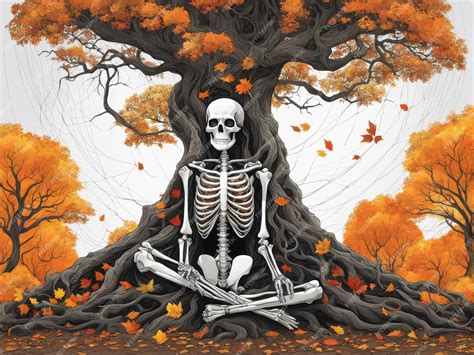 Premium Vector Illustration Of A Human Skeleton On A Tree Illustration Of A Human Skeleton On