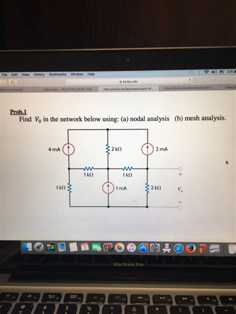 solved find v 0 in the network below using nodal analysis