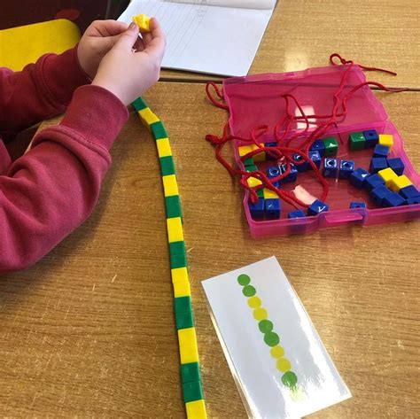 Integrating Fine Motor Skills And Maths Threading Beads To Copy And