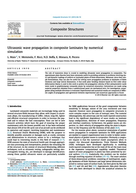 Pdf Ultrasonic Wave Propagation In Composite Laminates By Numerical