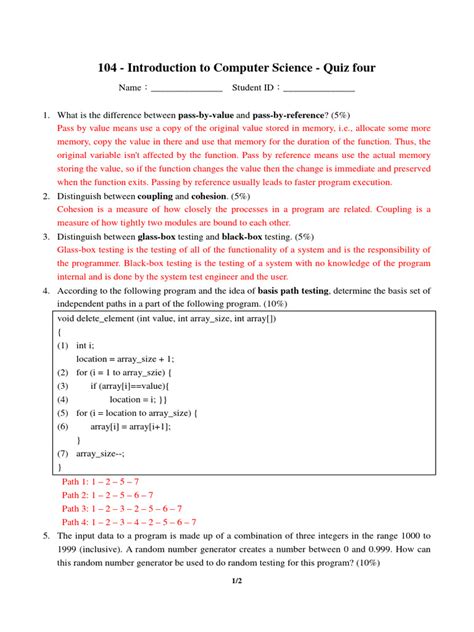 104 quiz 4 solutions pdf object computer science programming