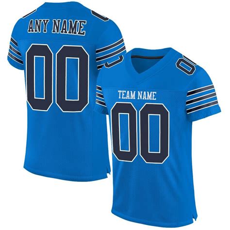 Custom Panther Blue Navy White Custom Name Football Jerseys For Men