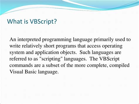 Ppt Vbscript Introduction Learn The Basics Itec 110 Lab Guidelines